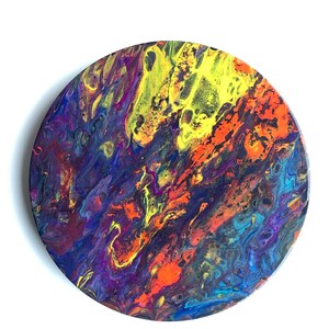 Circular Abstract Acrylic Original Painting Wall Art Galaxy Cosmos ...