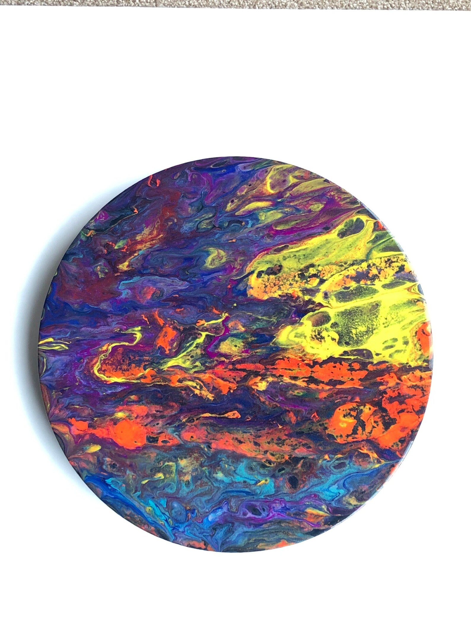 Circular Abstract Acrylic Original Painting Wall Art Galaxy Cosmos ...