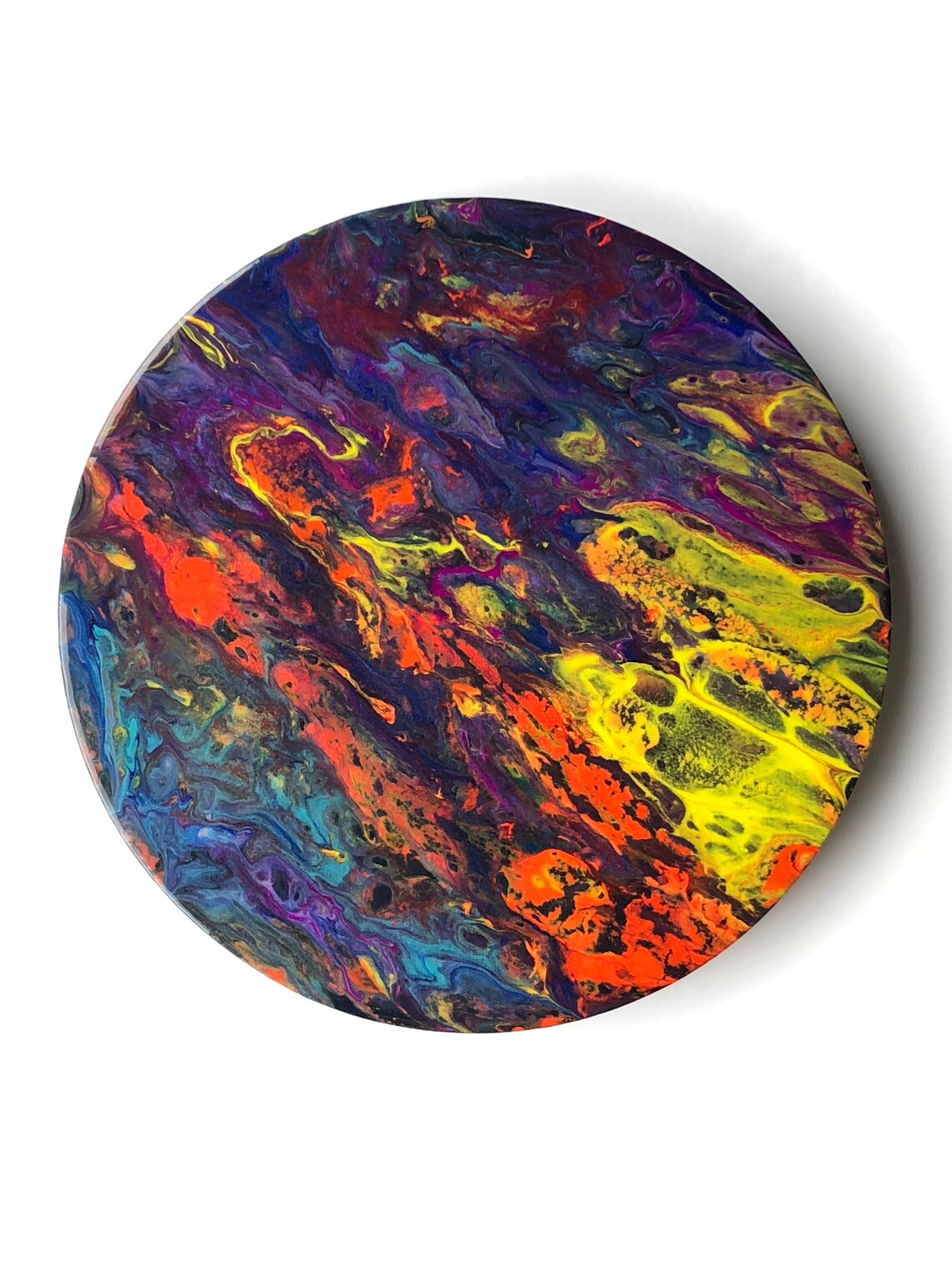 Circular Abstract Acrylic Original Painting Wall Art Galaxy Cosmos ...