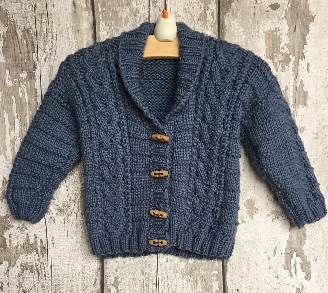 Cable Detail Cardigan,soft Baby Boy Girl , Wooden Toggles, Hand Knitted ...