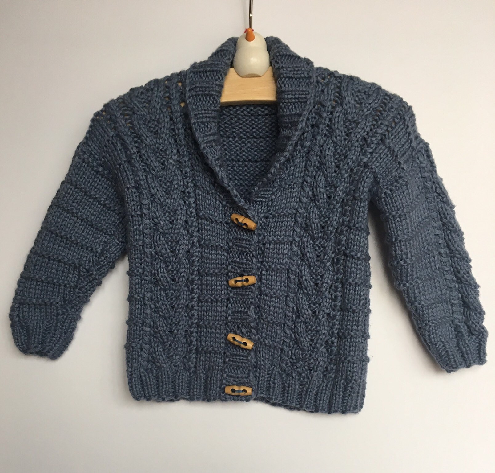 Cable Detail Cardigan,soft Baby Boy Girl , Wooden Toggles, Hand Knitted ...