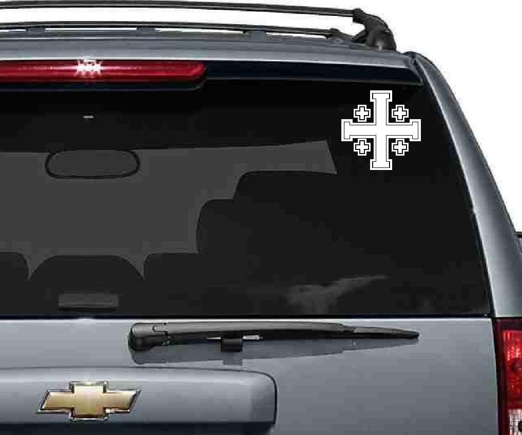 Jerusalem Cross Christian Symbol Wall Decal and Bumper Sticker - Etsy Jerusalem Cross Christian Symbol Wall Decal and Bumper Sticker - Etsy