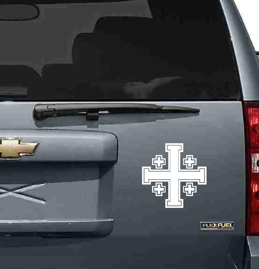 Jerusalem Cross Christian Symbol Wall Decal and Bumper Sticker - Etsy