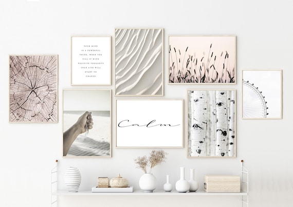 Set of 8 Prints Calm Posters Set 40 Items Digital Poster - Etsy