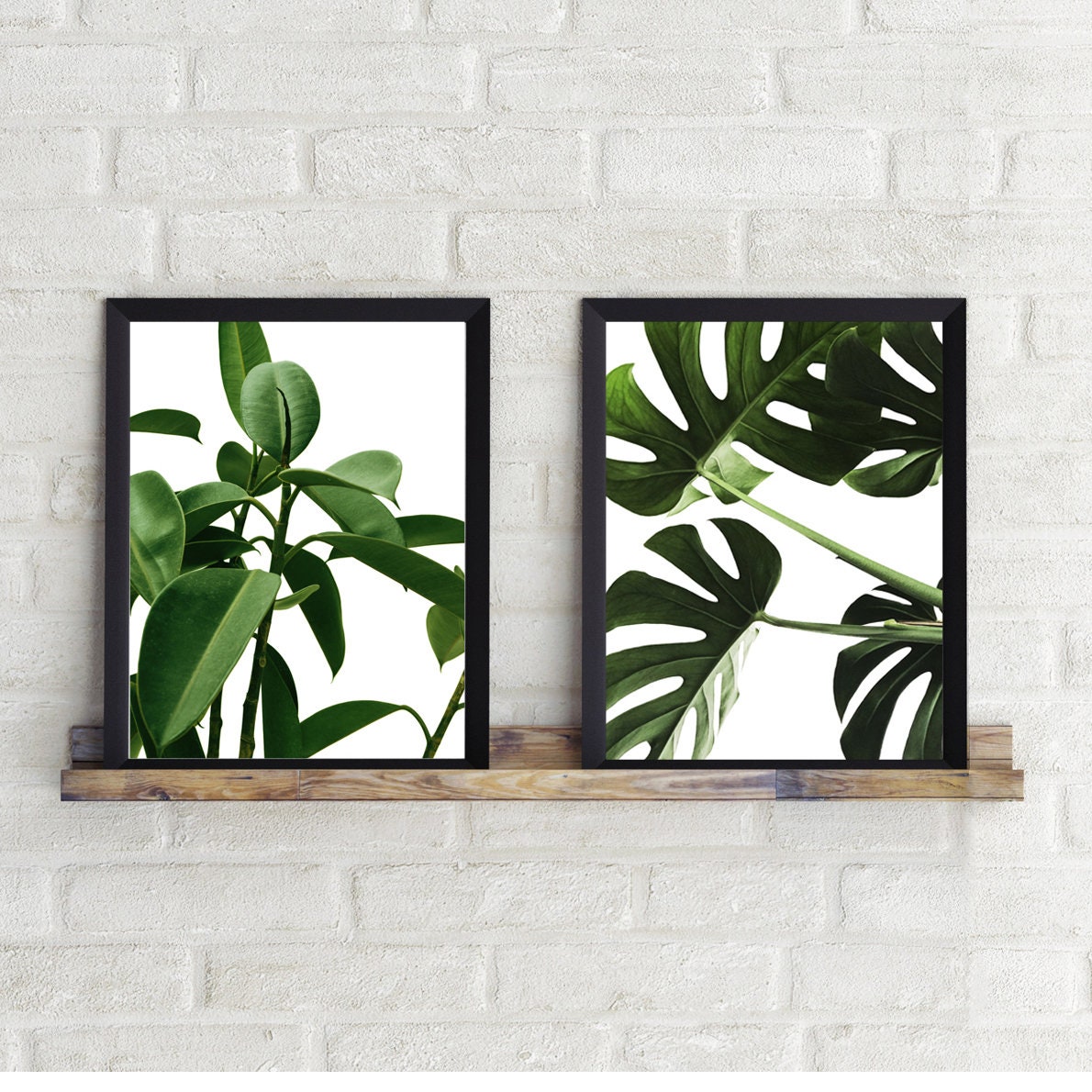 Set of 2 Prints, Monstera Set, Green Prints Set, Green Leaves Set ...