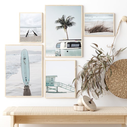 Beach Wall Art Set of 2 Beach Prints Ocean Wall Art Coastal - Etsy