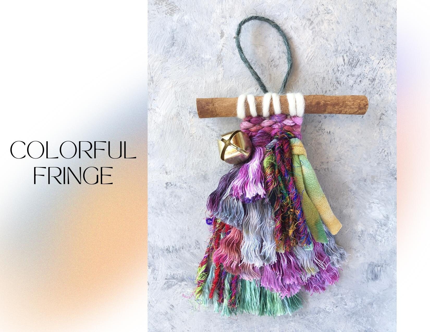 Woven Christmas Ornament Tiny Wall Hanging Decor Dyed - Etsy