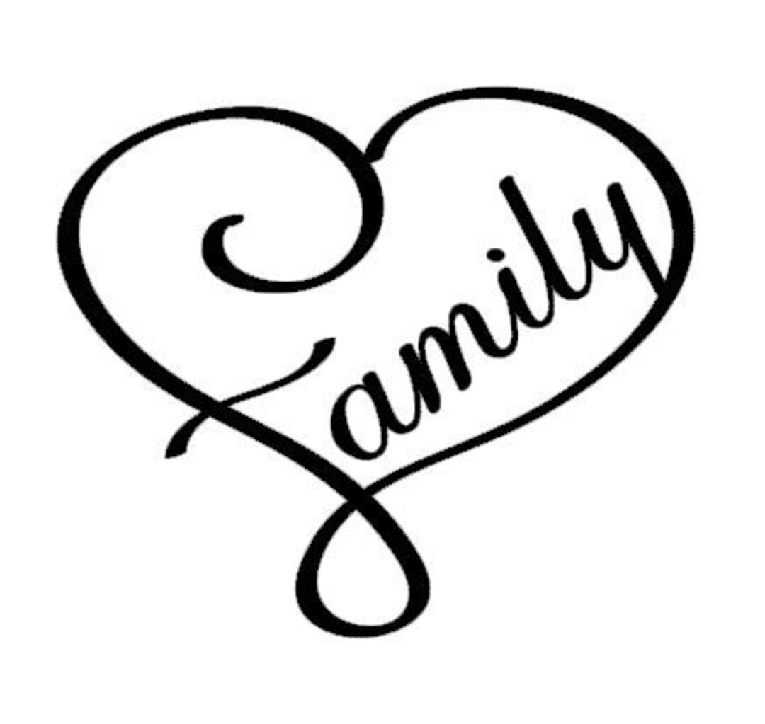 Family Heart Decal, Family Heart Sticker, Car Decal, Car Sticker, Vinyl ...