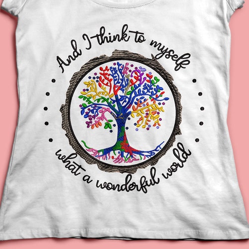 What A Wonderful World Embroidery Design Embroidery Pattern - Etsy