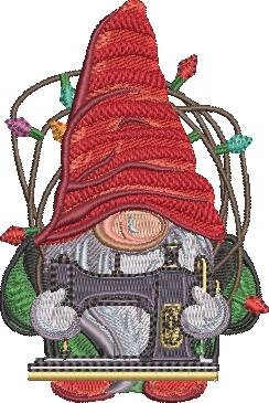 Sewing Gnome Machine Embroidery Pattern Gnome Embroidery Design Sewing ...