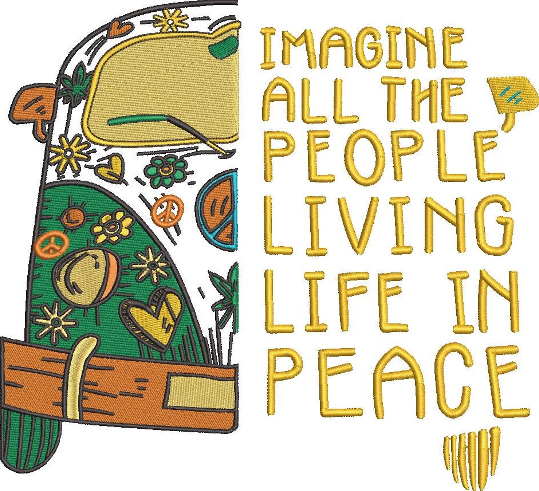 Living Life in Peace Machine Embroidery Design Peace - Etsy