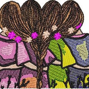 Friends Forever Girls Embroidery Friends Embroidery Design Best Friends ...