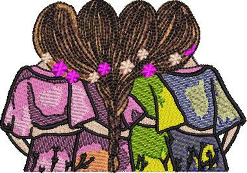 Friends Forever Girls Embroidery Friends Embroidery Design Best Friends ...