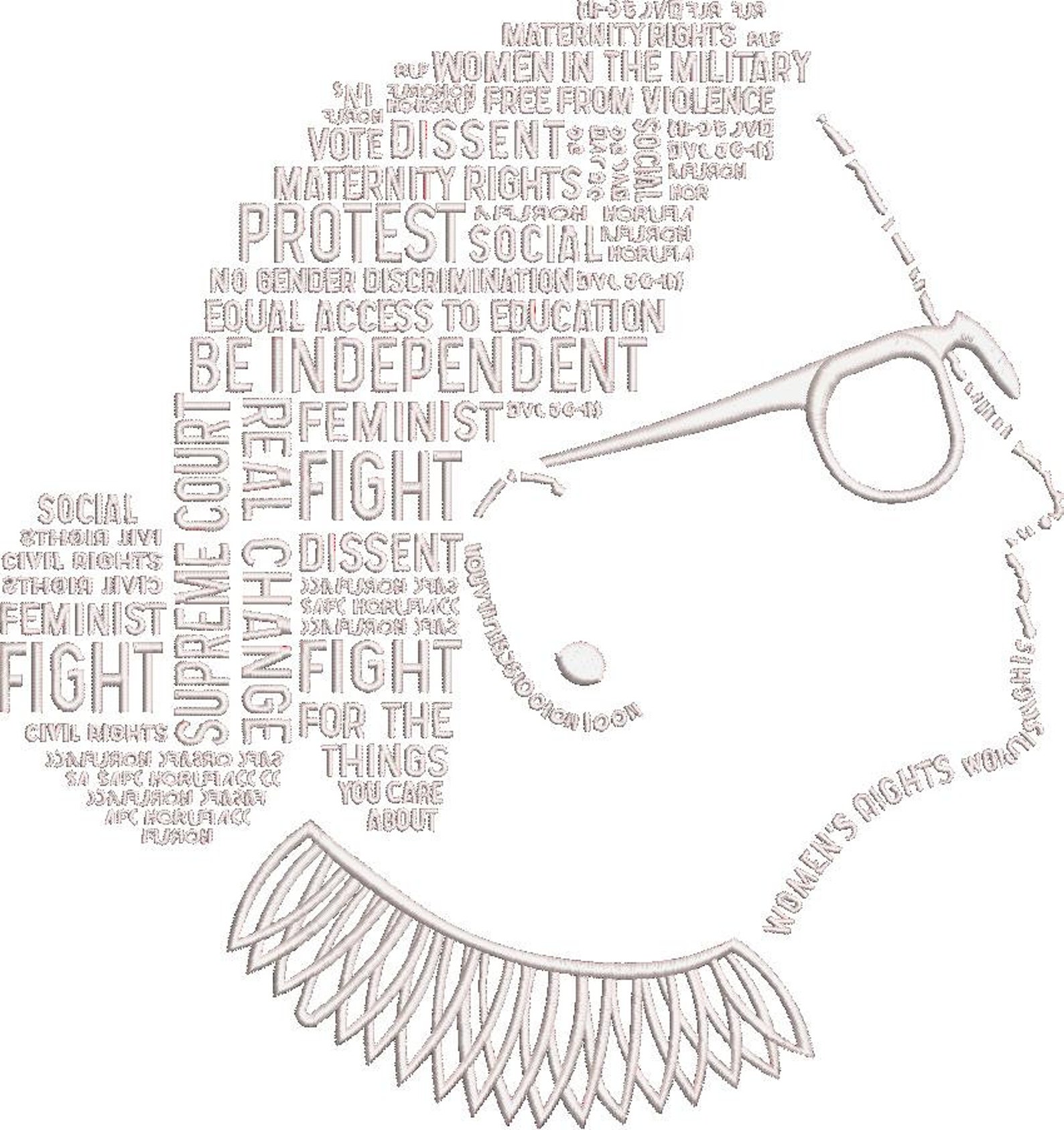 RBG Embroidery Design Notorious RBG Machine Embroidery Design - Etsy