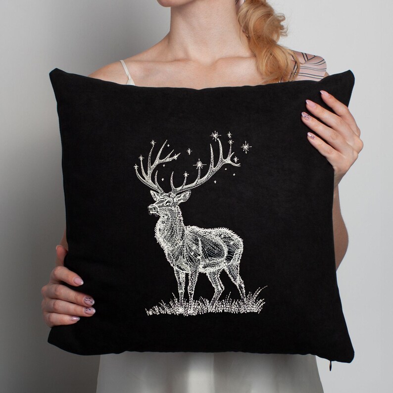 Majestic Reindeer Embroidery Design Celestial Starlight Stag Machine ...