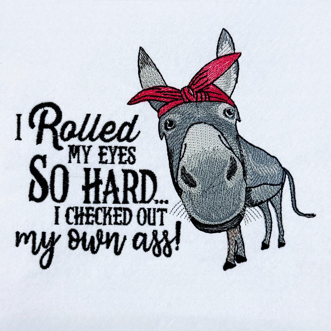 Funny Donkey Quote Embroidery Design Humorous Donkey Quote Pattern ...
