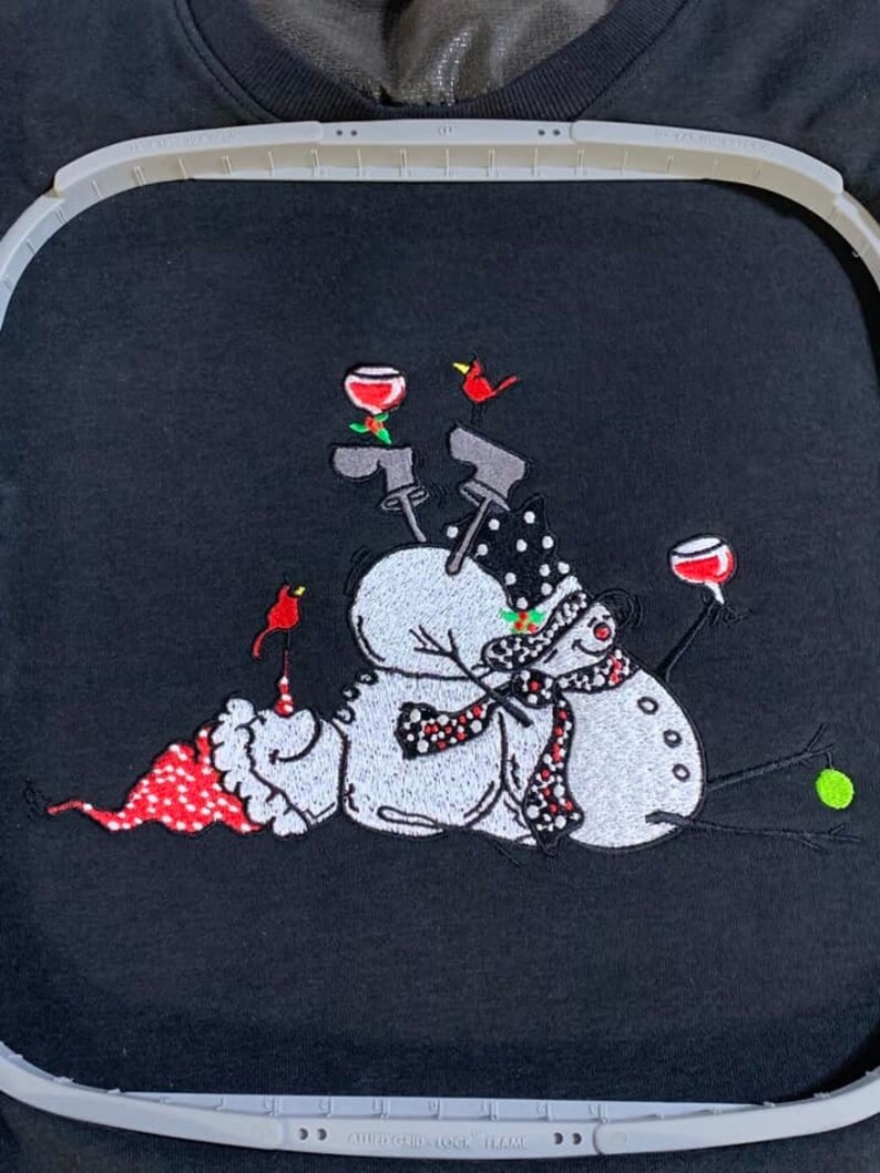 Snowman Embroidery Designs Drunk Christmas Snowmen Machine - Etsy