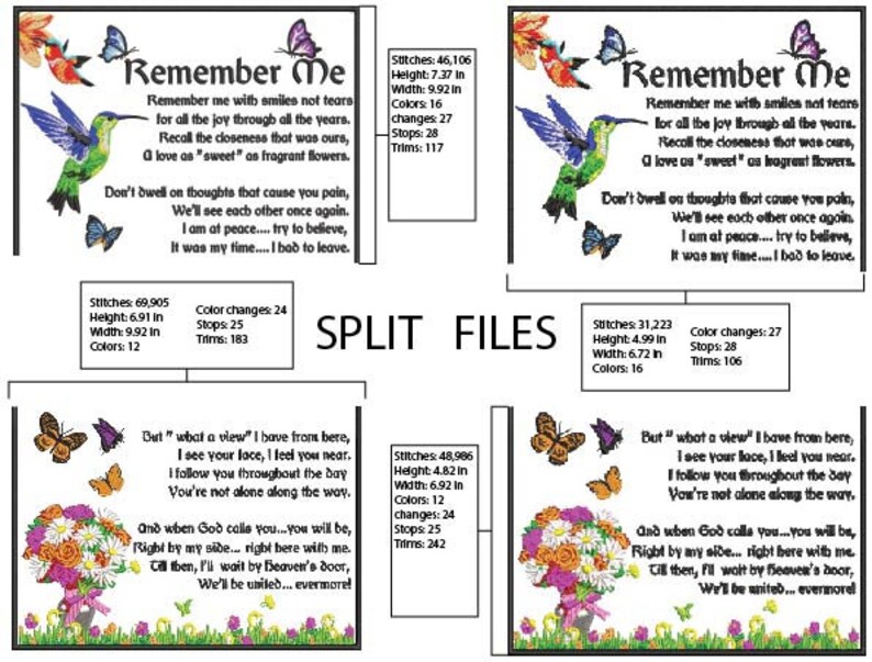 Remember Me Poems Embroidery Pattern | Etsy