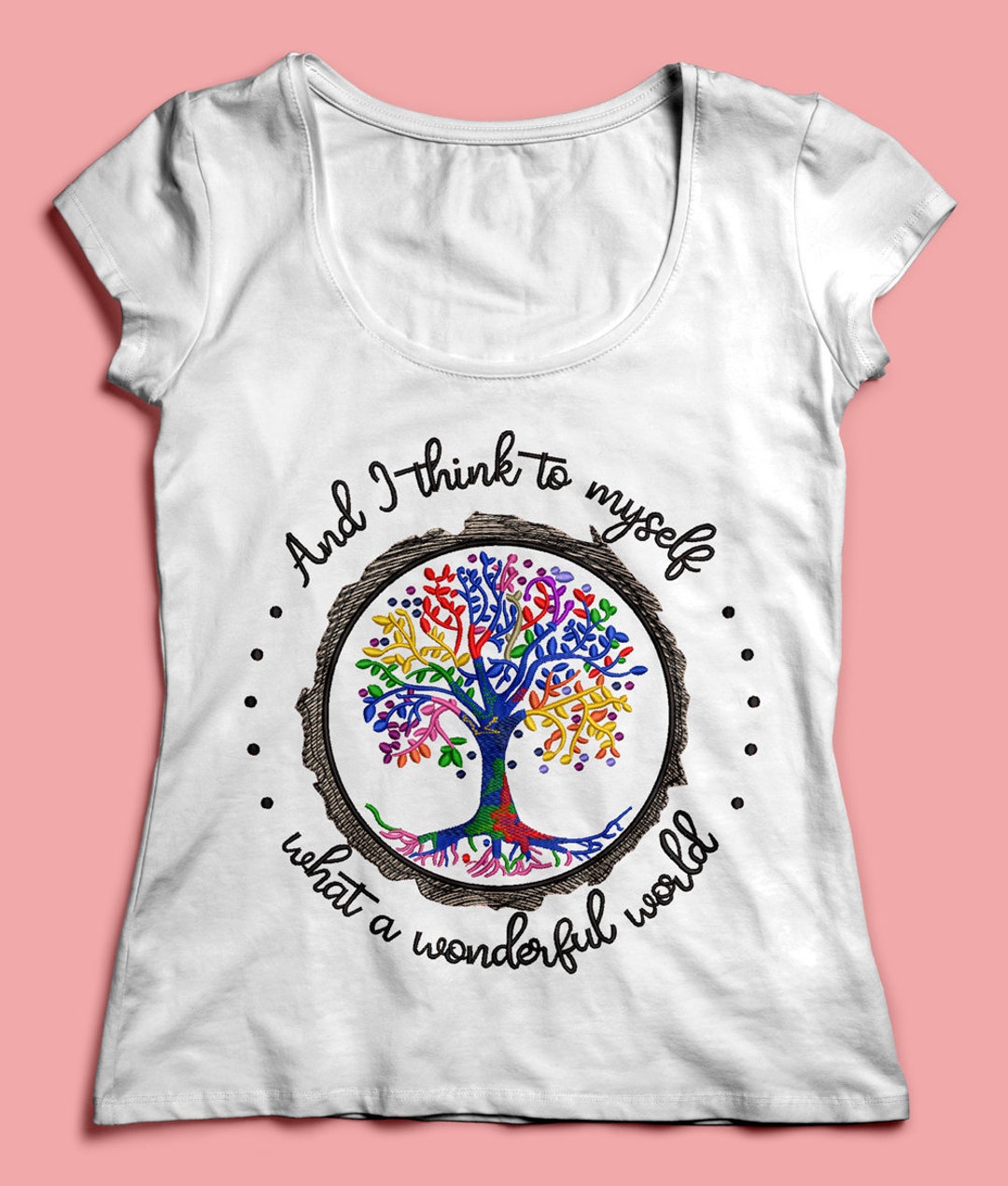 What A Wonderful World Embroidery Design Embroidery Pattern - Etsy