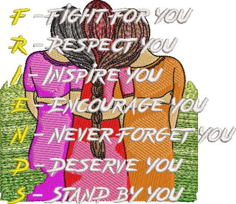 Friends Machine Embroidery Design Love Friends Embroidery - Etsy