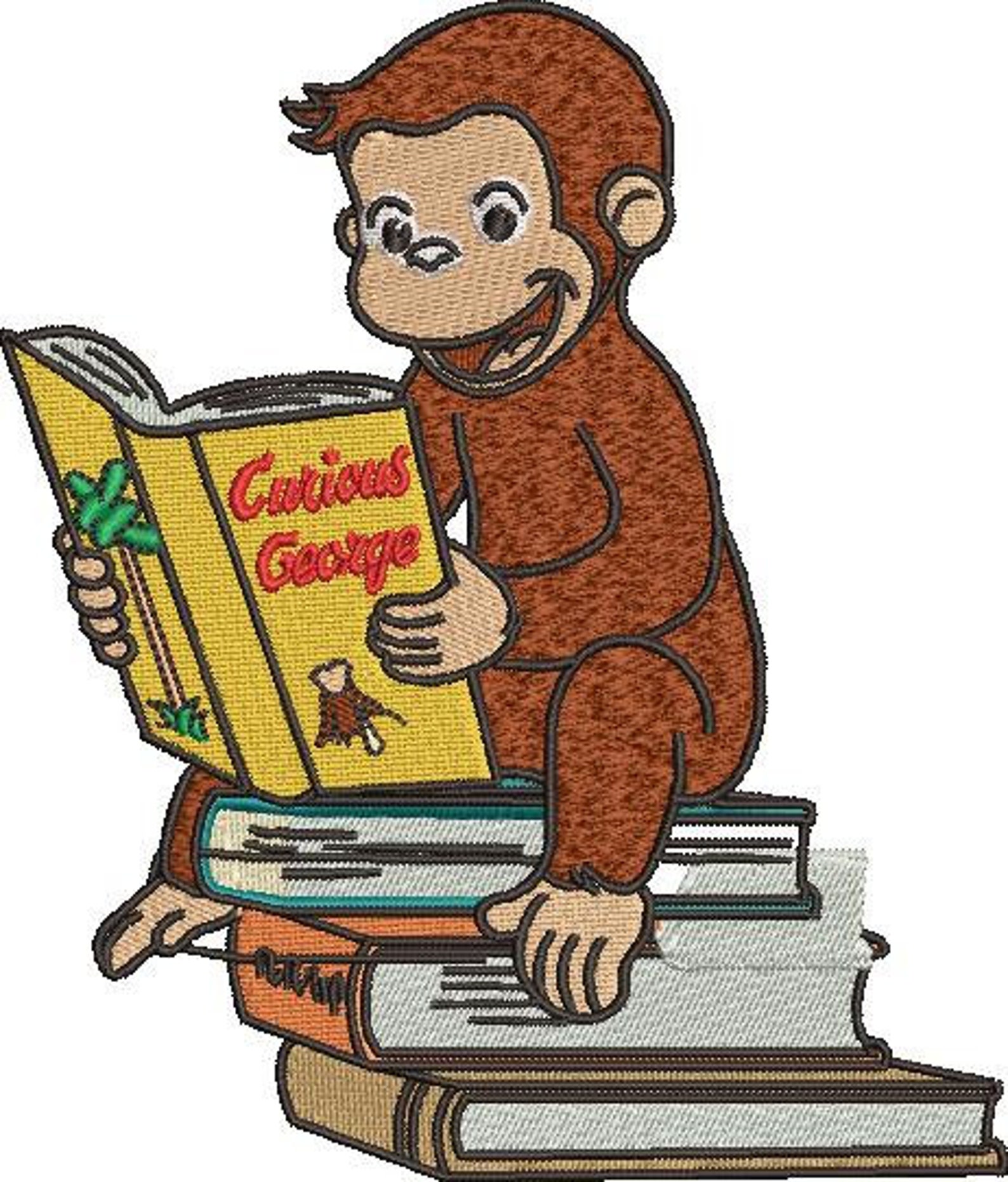 Monkey Reading Book Design | Etsy
