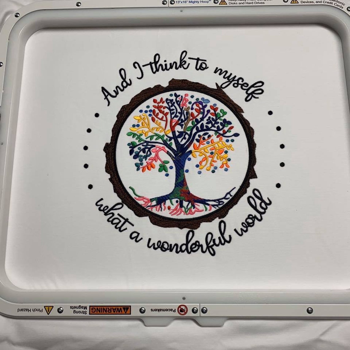 What A Wonderful World Embroidery Design Embroidery Pattern - Etsy