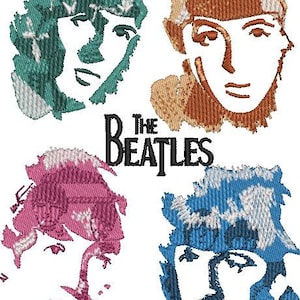Beatles With Signature Machine Embroidery Pattern Beatles Design ...