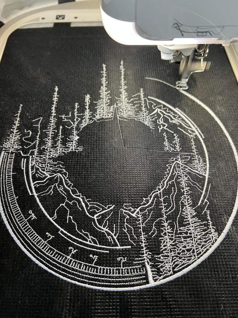 Tree Compass Machine Embroidery Design Compass Embroidery - Etsy