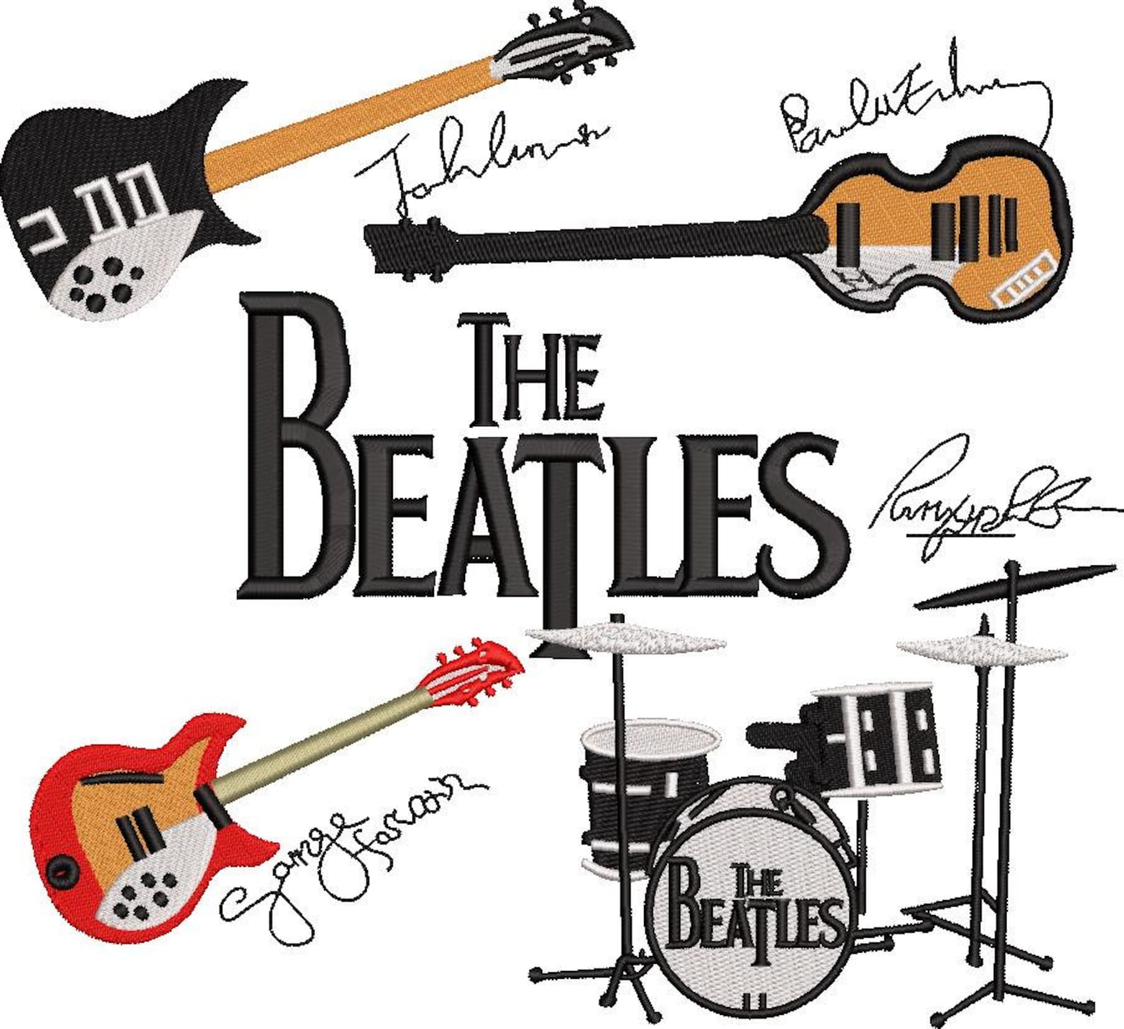 The Beatles Embroidery Pattern Machine Embroidery Beatles Pattern ...