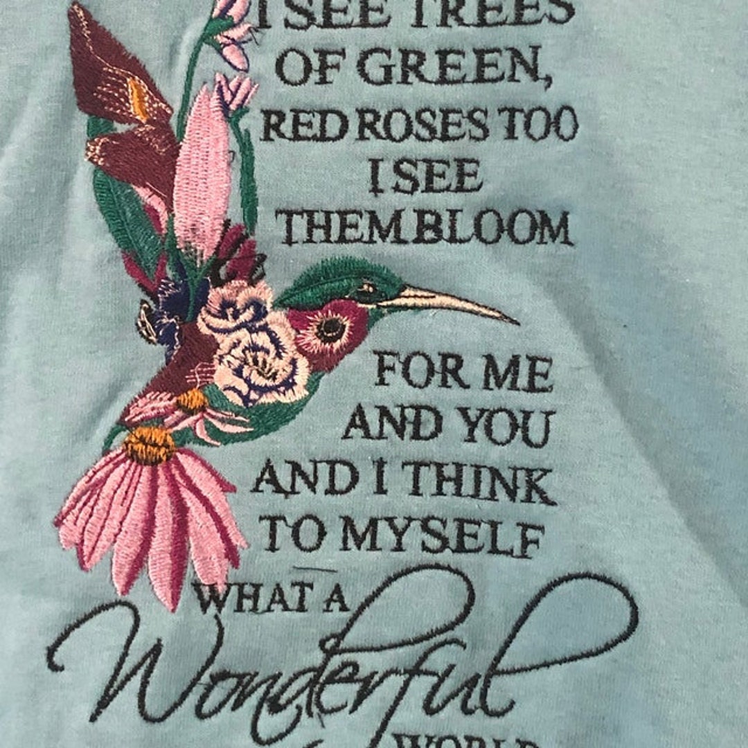 What A Wonderful World Machine Embroidery Design Wonderful Word ...