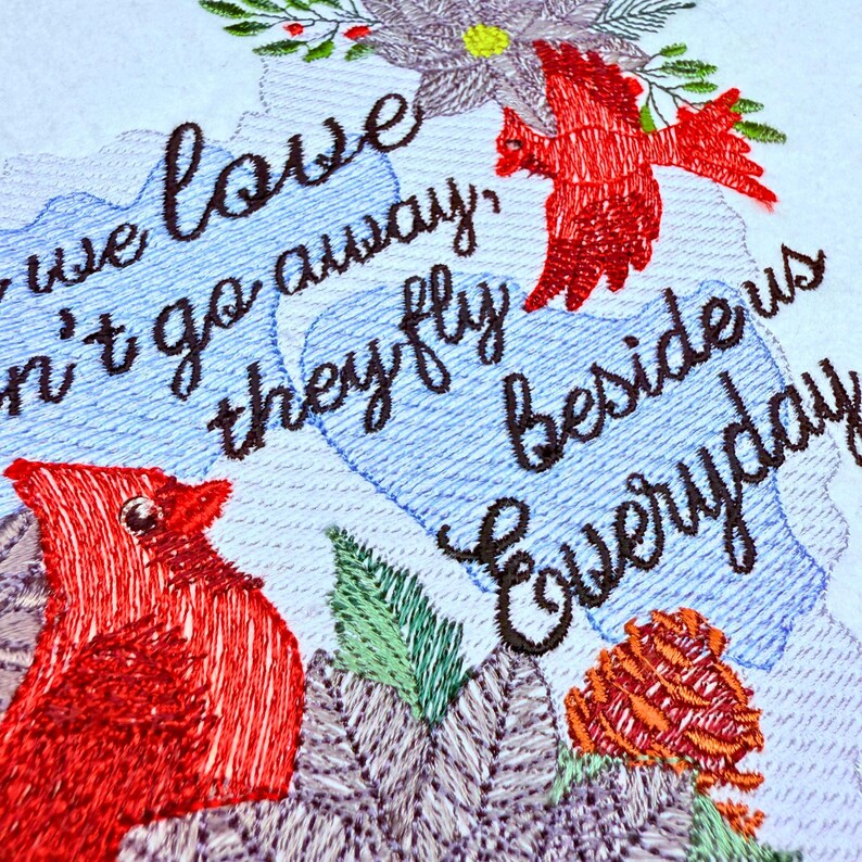 Cardinals Loved Ones Embroidery Design Grief Quote Pattern Memorial ...