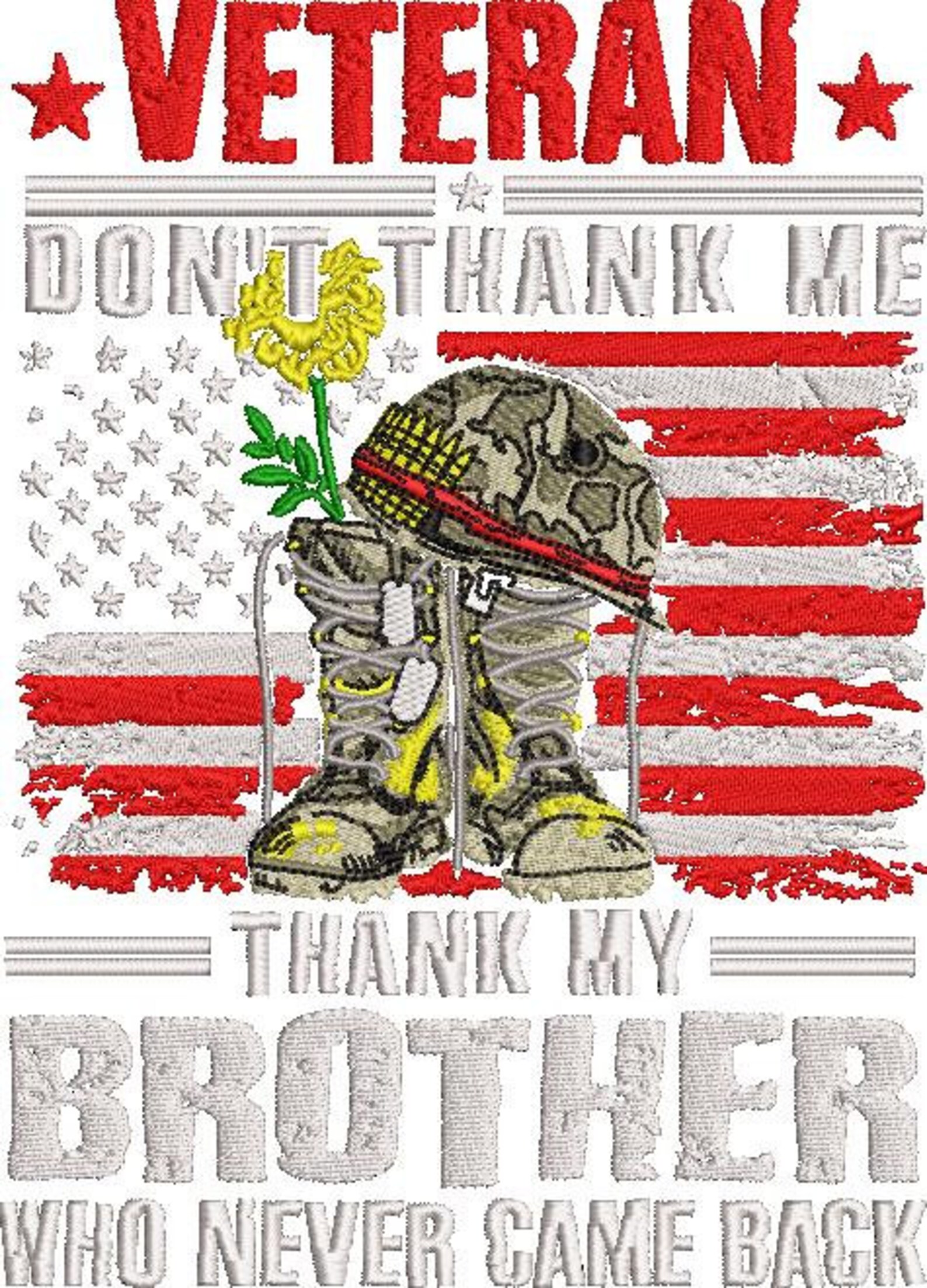 Veteran Embroidery Design Army Embroidery Design Military Machine ...