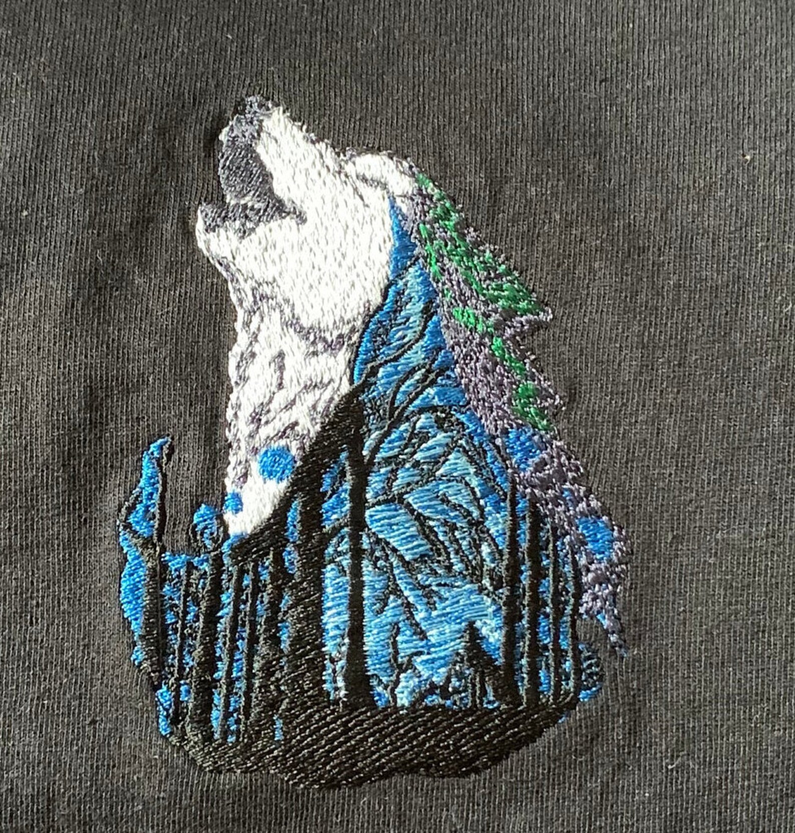 Wolf Forest Art Embroidery Design Wolf Embroidery Design Wolf - Etsy