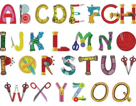 Sewing Alphabets A to Z Embroidery Pattern | Etsy