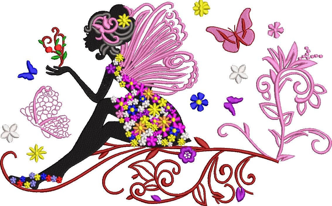 SWORNA Floral Fairy Embroidery Design Floral Fairy Series - Etsy