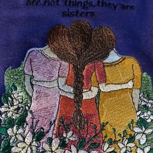 Sisters Embroidery Pattern 3 Sisters Embroidery Designs Best Friends Embroidery Design ...