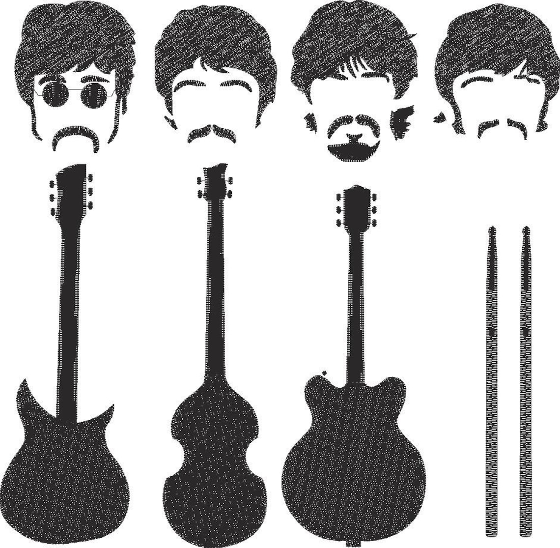Beatles Band Embroidery Design Beatles Digital Design the Beatles ...