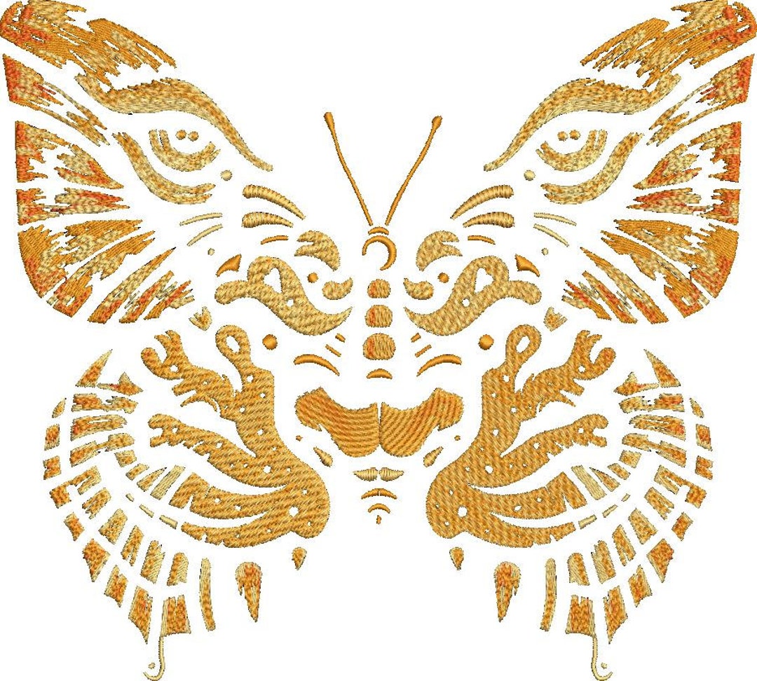Lion and Butterfly Embroidery Patterns Butterfly Lion Illusion - Etsy