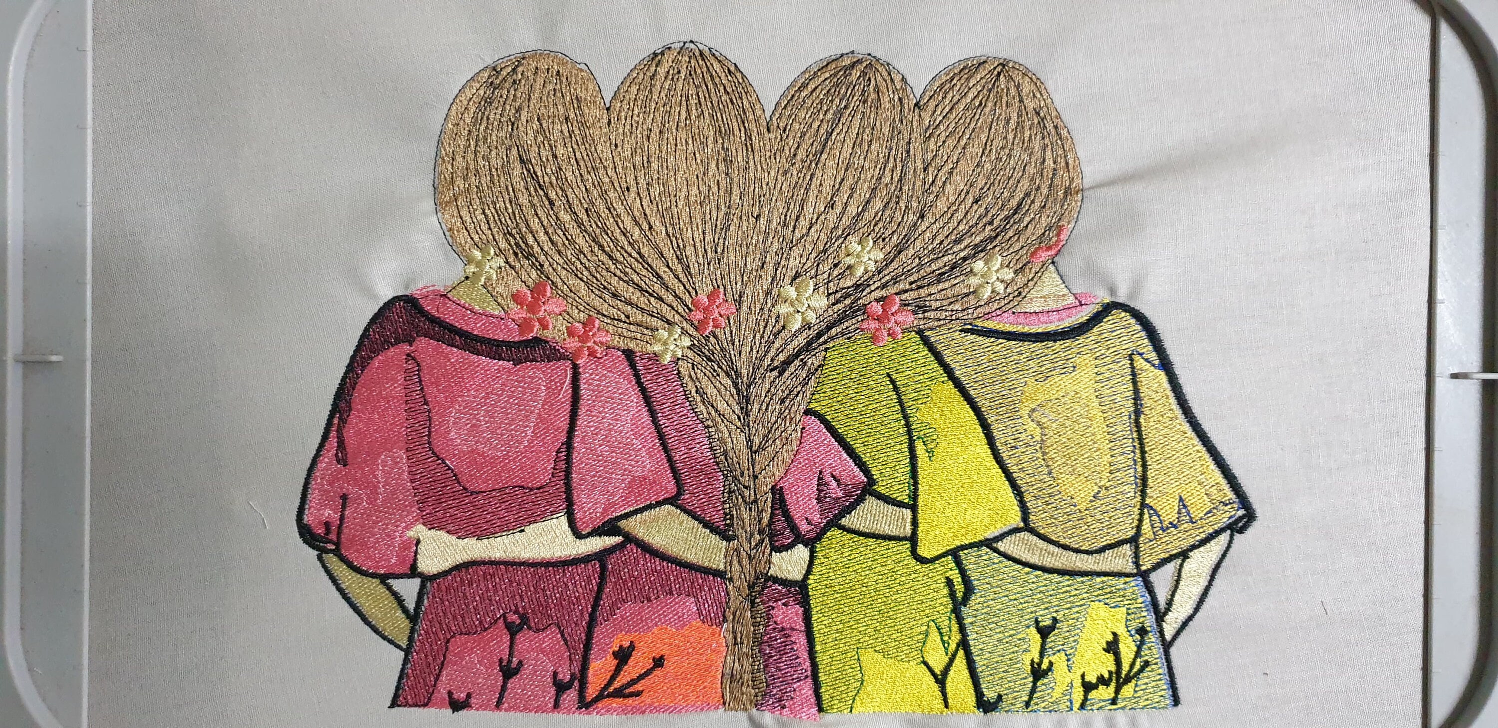 Friends Forever Girls Embroidery Friends Embroidery Design Best Friends ...