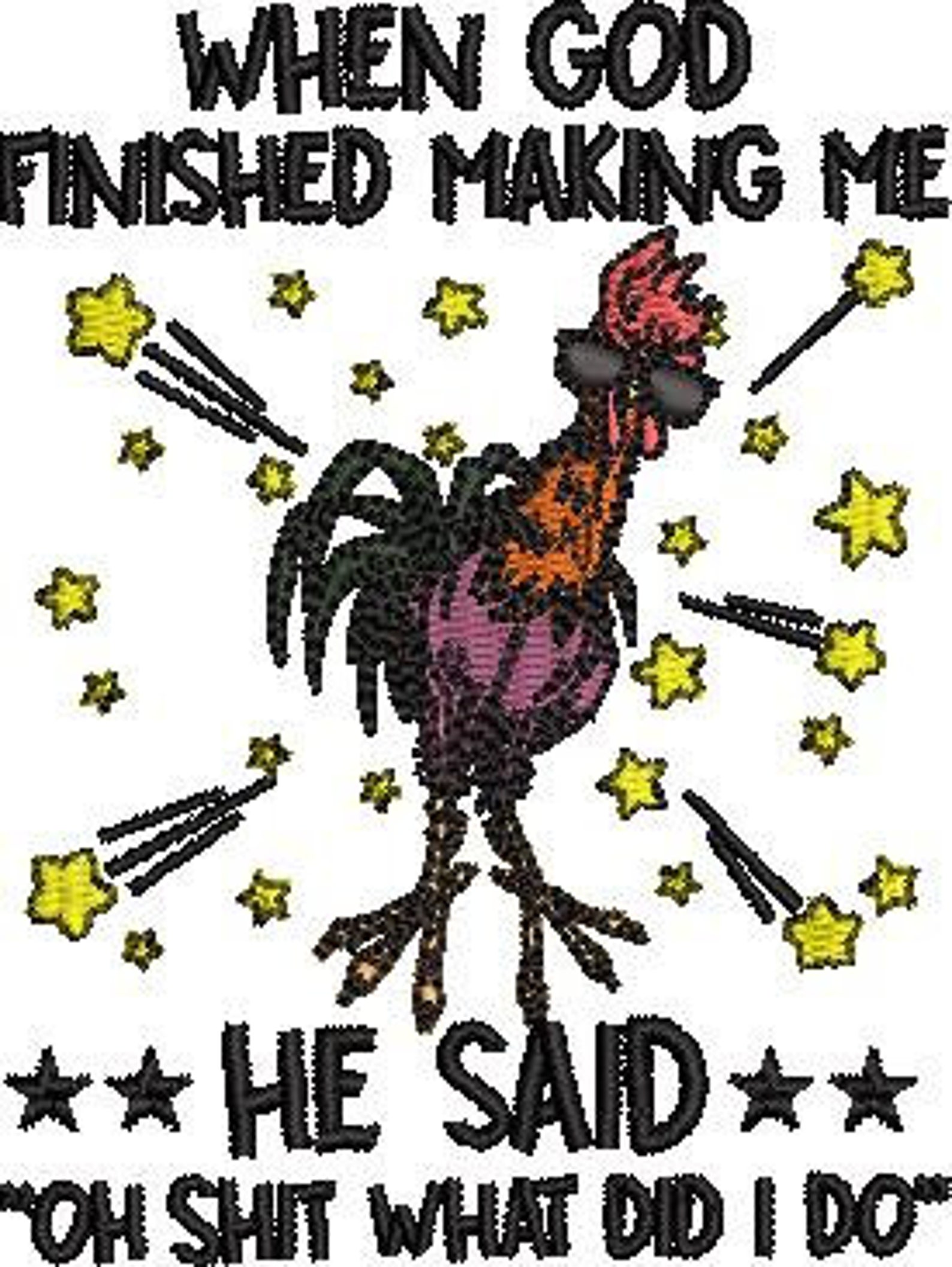 Chicken Embroidery Designs Funny Chicken Quote Embroidery Pattern Funny ...