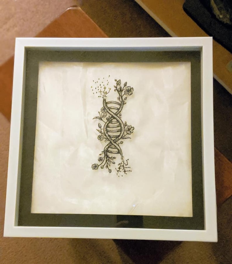DNA Machine Embroidery Design Floral DNA Embroidery Design - Etsy