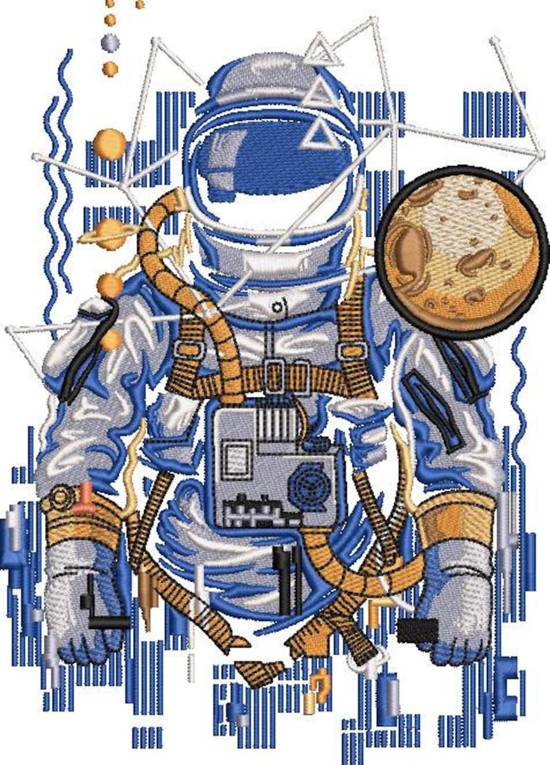 Astronaut Machine Embroidery Design, Space Embroidery Pattern, Planet ...