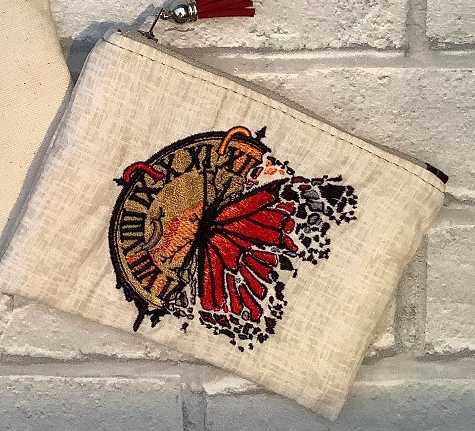 Watch Embroidery Broken Watch Butterfly Machine Embroidery - Etsy
