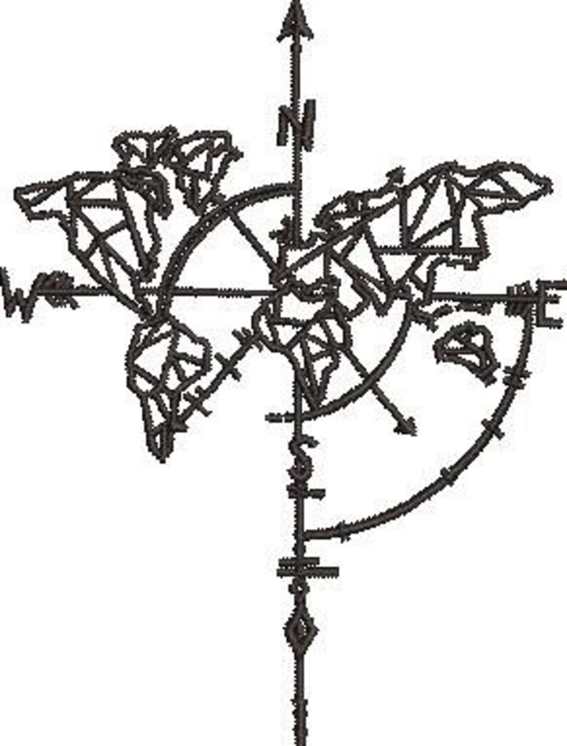 Compass Machine Embroidery Designs Compass Pes Dst Files - Etsy