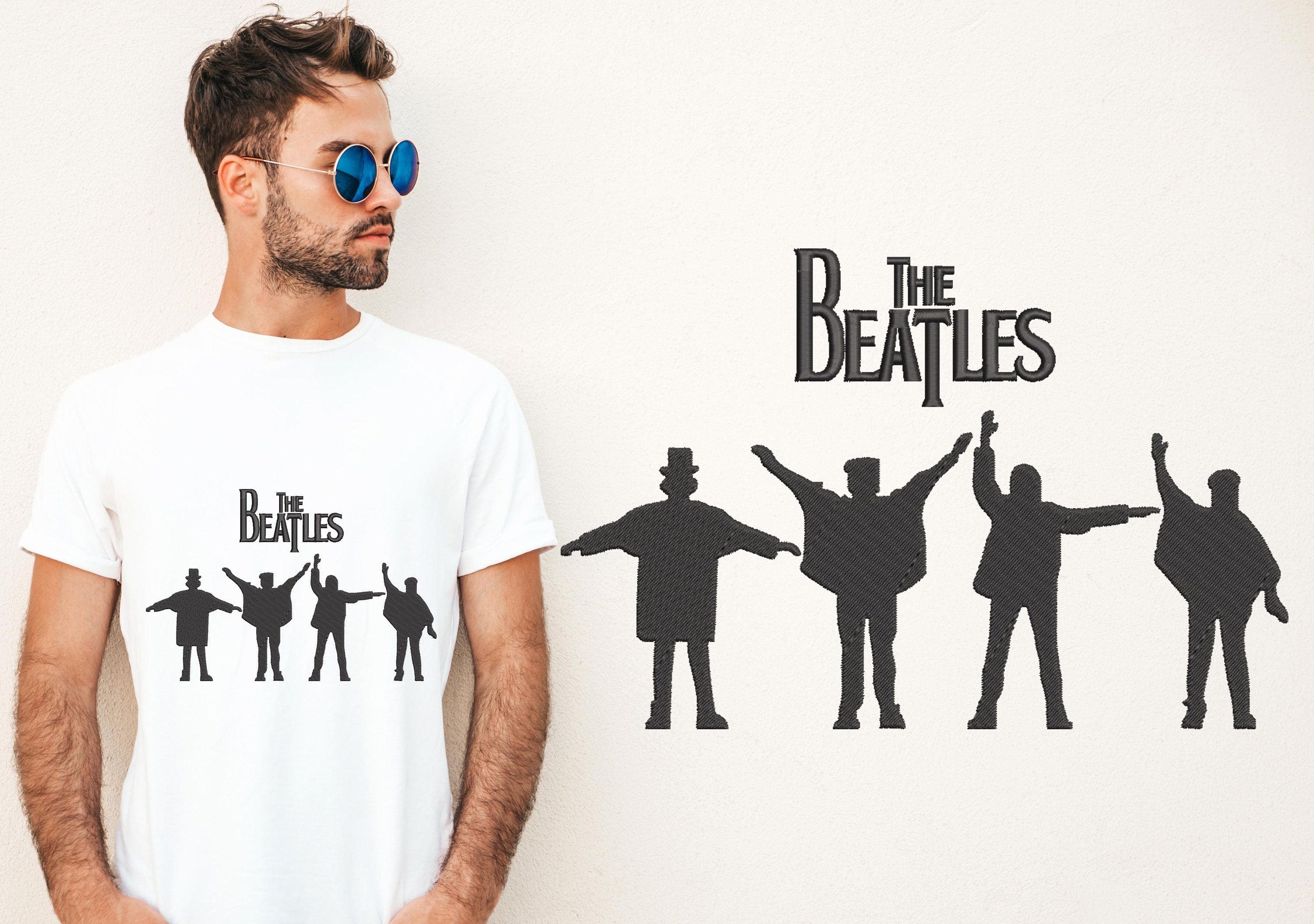 Beatles Embroidery Design the Beatles Silhouette Embroidery Pattern the ...