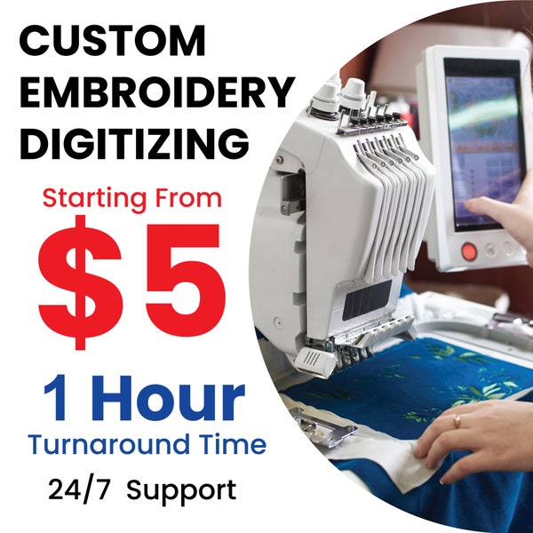 Digitized Embroidery - Etsy