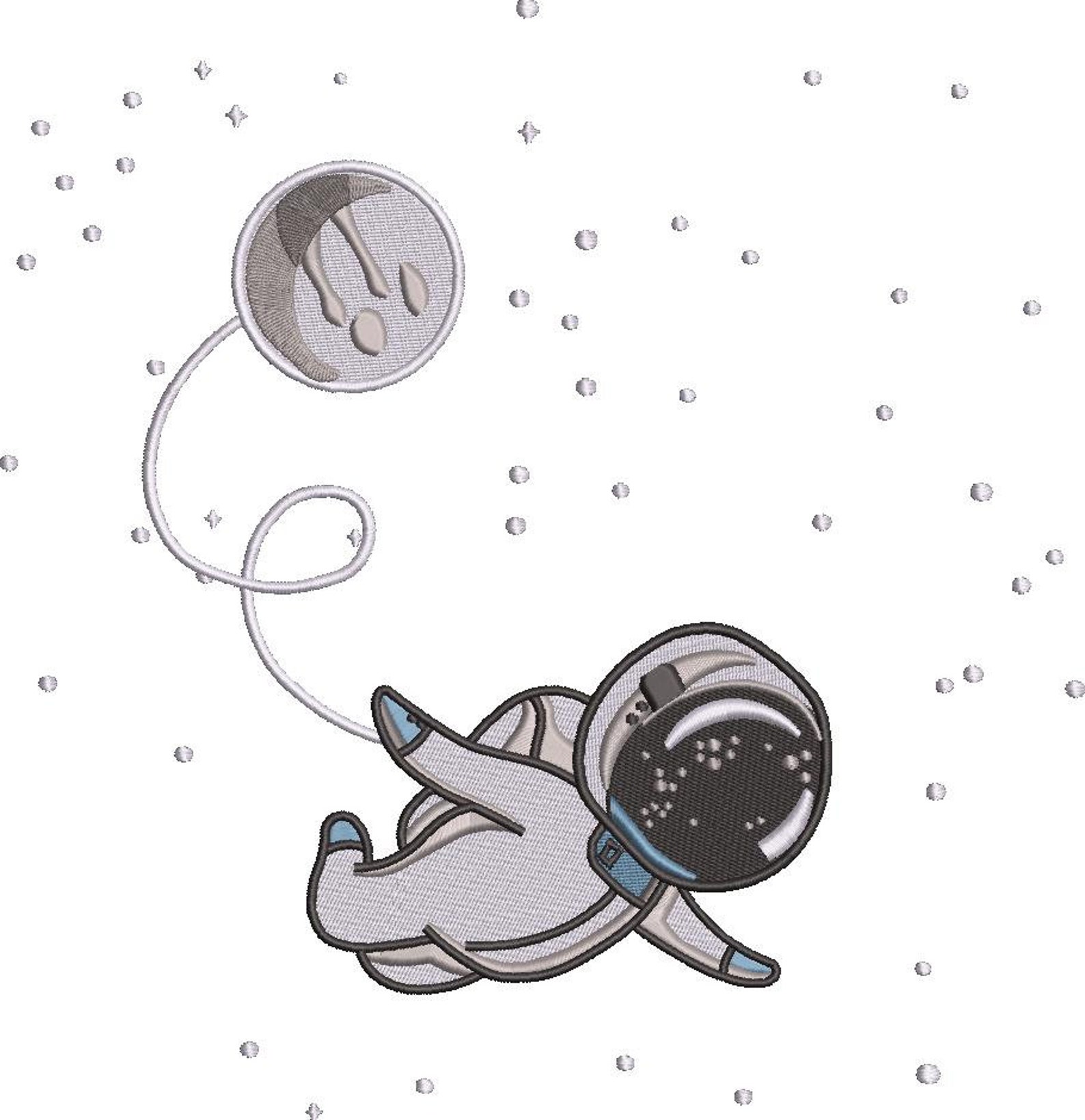 Astronaut Embroidery Design Flying Astronaut Pattern Machine Embroidery ...