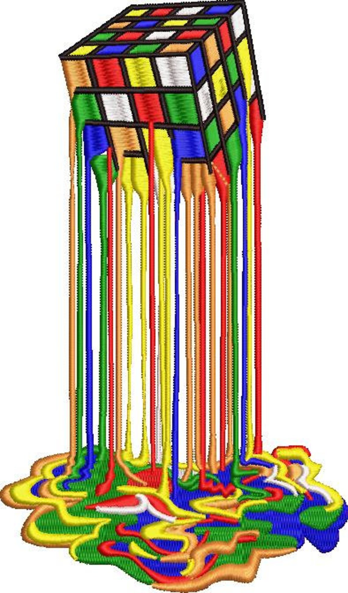 Rubik's Cube Dripping Machine Embroidery Design - Etsy