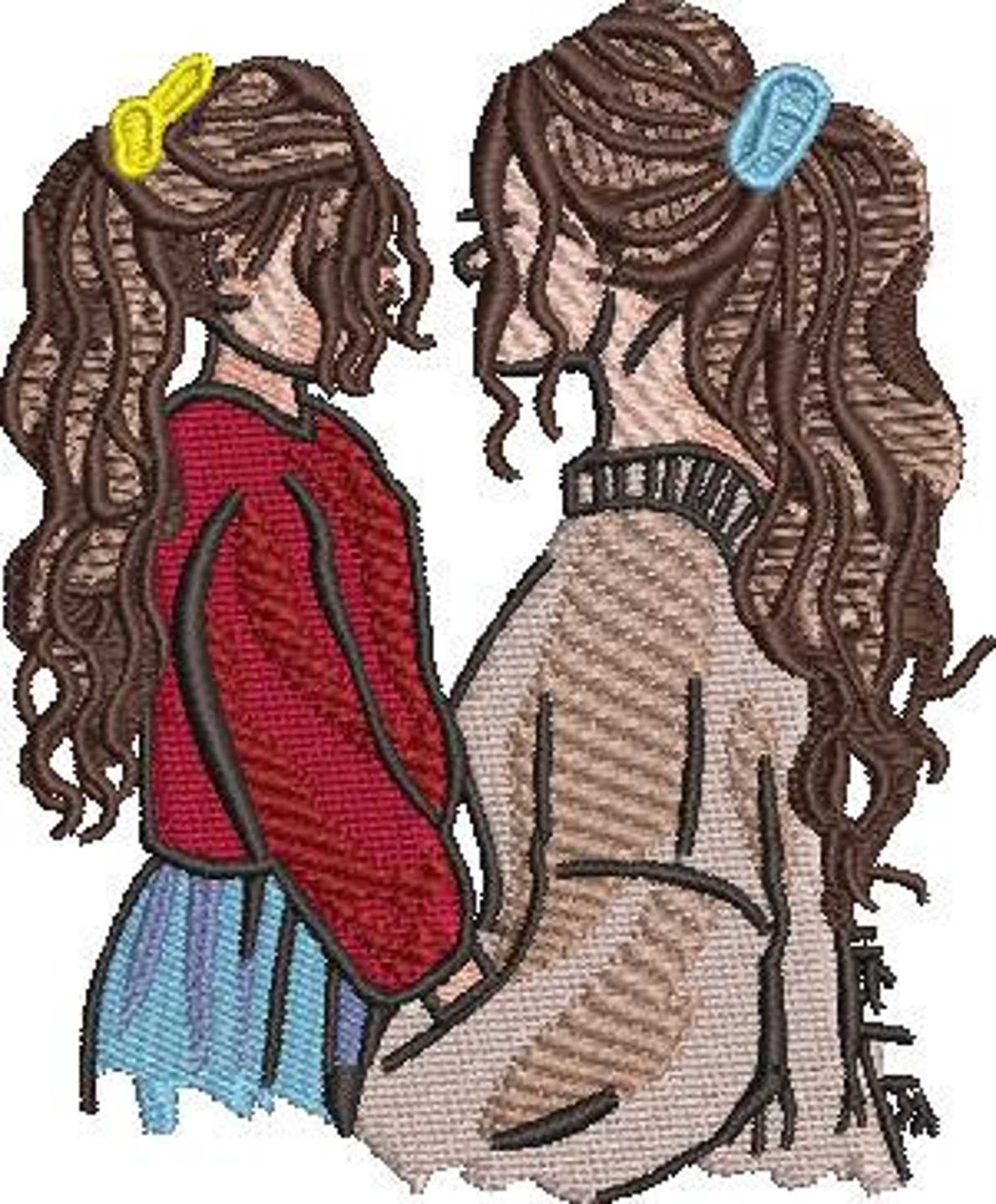 Mother Daughter Love Machine Embroidery Design, Emotional Women Bond ...