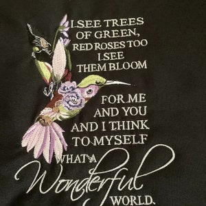 What A Wonderful World Machine Embroidery Design Wonderful Word ...